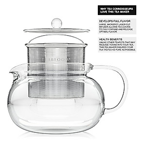 Teabloom Kyoto 2-in-1 Tea Kettle/Tea Maker – Heatproof Glass Teapot with Removable Loose Tea Filter – Tea Connoisseur's Choice