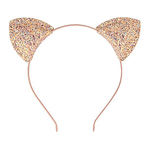 Ears Headband Glitter Cat Ears Cat Ears Cute Cat Ears Glitter Hair Bands Cat Ears Headband for Daily Wearing and Party Decorations,One Size,Pack of 5