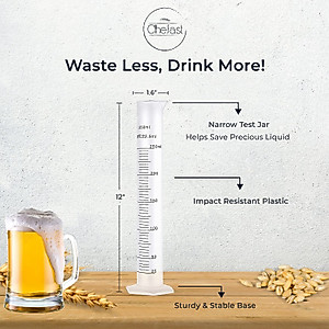 Chefast Triple-Scale Hydrometer Kit with Plastic Test Jar for Wine, Beer, Mead and Kombucha - Alcohol Tester, Hydrometer Alcohol, ABV, Brix and Gravity Tester - Home Brewing Supplies, 0-200 Proof