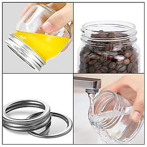 Homerove 8oz Mason Glass Jars, 24pcs Canning Containers with Silver Regular Lids for Jelly, Honey and Wedding Favors