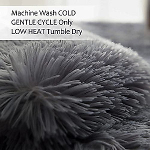 Plushii 3 Piece Fluffy Comforter Set Queen, Luxury Super Soft with Zipper Closure, Truly Velvet Duvet Cover Queen with 1 Faux Fur Comforter Cover & 2 Faux Fur Pillow Shams, Dark Grey