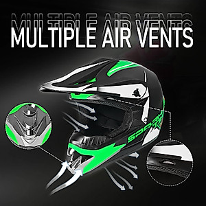 Adult Motocross Helmet Dirt Bike Helmet,ATV Motorcycle Helmet,Outdoor Dirt Bike Helmets,DOT Approved,Off-Road Helmets with Gloves Goggles Face Shield 4-Piece Set