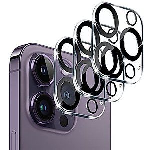 Potok [3 Pack] Tempered Glass Camera Lens Protector for iPhone 14 Pro/ 14 Pro Max, [Case Friendly][Scratch-Resistant][Night Shooting Mode] Camera Screen Protector