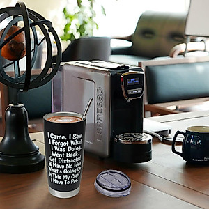 CTIGERS Funny Tumblers for Senior Citizens 20 oz Tumbler with Lid and Straw I Came I Saw What I Was Doing Travel Mug gifts for Grandma Grandpa Elder Mom Dad Aunt Birthday Gifts Retirement Gifts Black