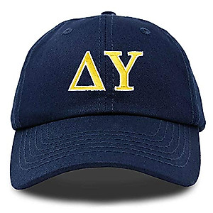 DALIX Delta Upsilon Fraternity Greek Letters Ball Cap Embroidered Hat in Navy Blue