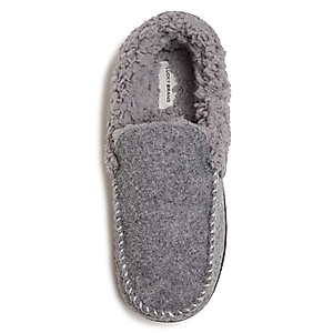 Lucky Brand Mens Faux Wool A-Line Slippers with Memory Foam