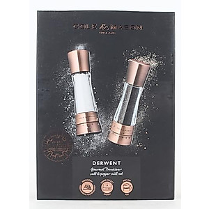 Cole & Mason Gourmet Precision Derwent Salt and Pepper Mill Gift Set, Stainless Steel, Copper, 190 mm