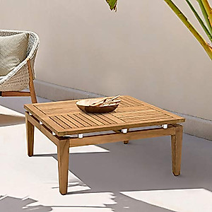 ARMEN LIVING LCARCOTK Arno Outdoor Square Teak Wood Coffee Table
