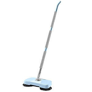 HEMFV Hand Push Sweeper Lazy Broom Mop Broom Dustpan Set Carpet Cleaner Robot Vacuum Cleaner Desk Cleaner Automatic Sweeper (Color : Blue)