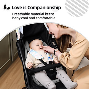 Innokids Baby Stroller Seat Liners Head Body Support Cushion Reversible Infant Liner Insert with Adjustable Pillow Fit Summer and Winter Use (Gray)