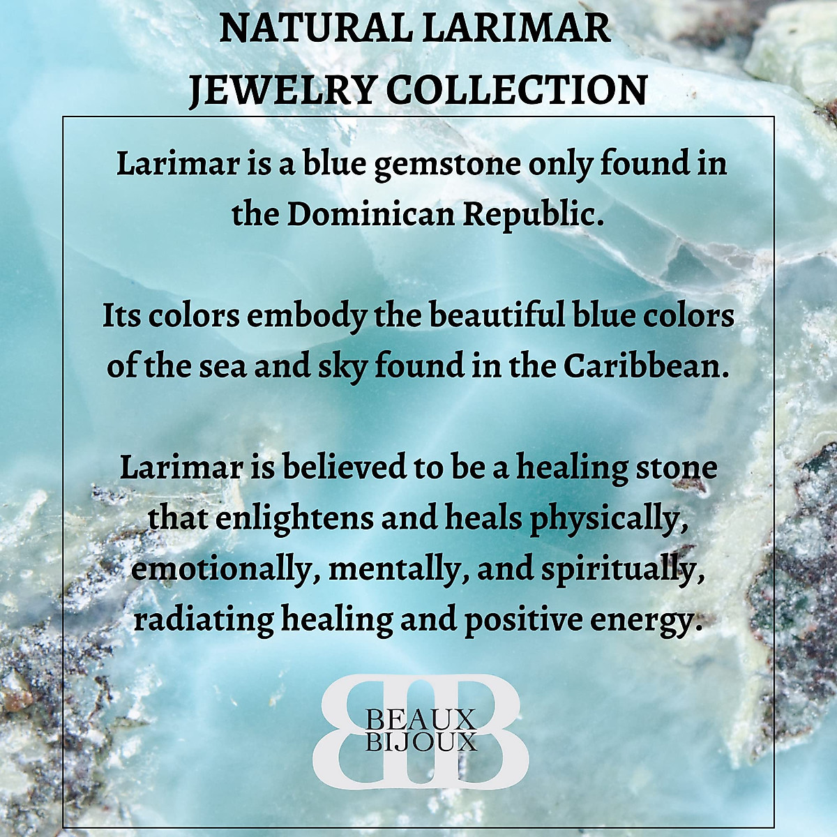 Beaux Bijoux Sterling Silver Larimar Blue Earrings for Women - Larimar Jewelry for Women - Round Larimar Bead Earrings for Women - Natural Larimar Stones - Hypoallergenic Larimar Earrings for Women