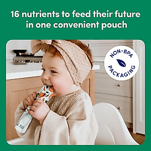 Cerebelly Organic Baby Food Pouches – 6+ Months Organic Veggie Pouches | 16 Nutrients, No Added Sugar, Non-GMO | Toddler Pouches | 4 Ounce BPA-Free Baby Pouches | White Bean Pumpkin Apple | 6 Count