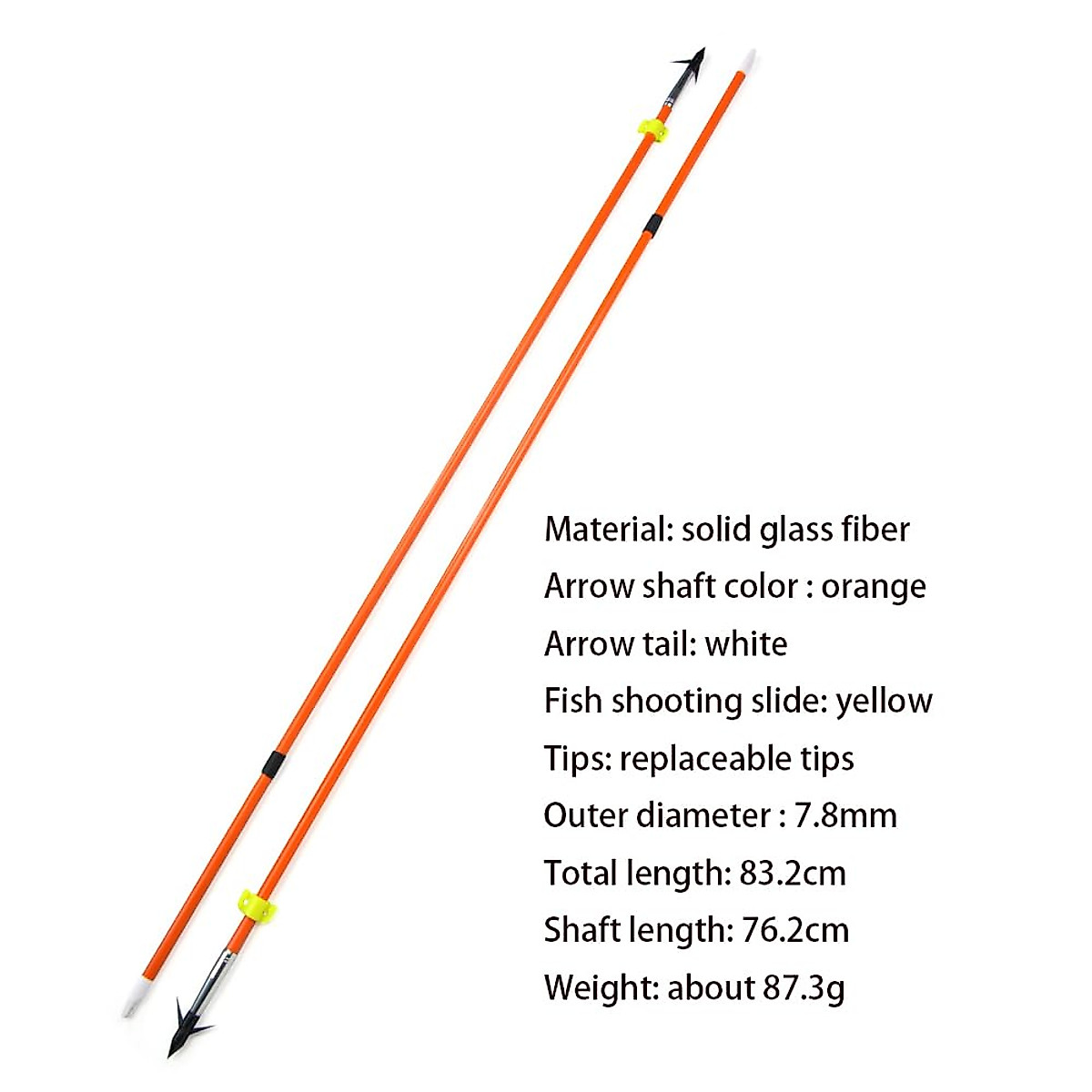 AMEYXGS Archery Bow Fishing Arrow and Bowfishing Reel Seat Kit Fiberglass Bowfishing Arrow Spinning Aluminum Alloy Reel Seat Mount for Hunting Accessory (Orange, 6 pcs Arrow + 1 Reel)