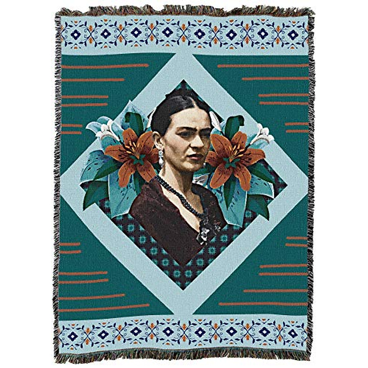 Pure Country Weavers Frida Kahlo - Frida Profile Blanket - Gift Tapestry Throw Woven from Cotton - Made in The USA (72x54)