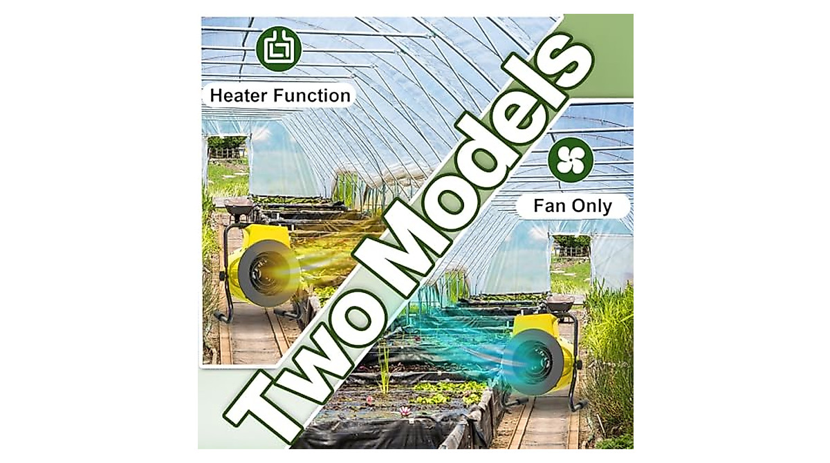 Greenhouse Heater with Digtal Thermostat, Outdoor Patio Heater for Grow ...