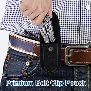 Bovgero Self Locking Multitool Plier, 15 in 1 Handmade Multi Tool Plier with Nylon Sheath, Spring Inside Multi-tool, Birthday Christmas Father's Day Gift for Men Women Him Her Husband Boyfriend