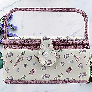 LUKEO European Style Portable Sewing Box Needle Thread Storage Case Container Home Bedroom