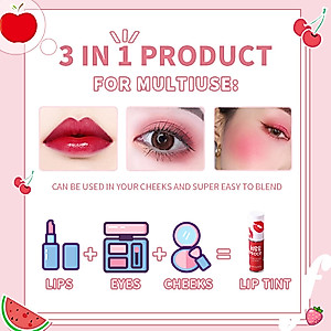 SURORAIN Lip Stain Tint Set,Mini Liquid Lipstick,Sheer Multi Stick Hydrating Formula Moisturizing Cheeks and Eyes, All Day Wear, Shimmery, Blends Perfectly onto Skin 8ml/0.25oz (#01#02)