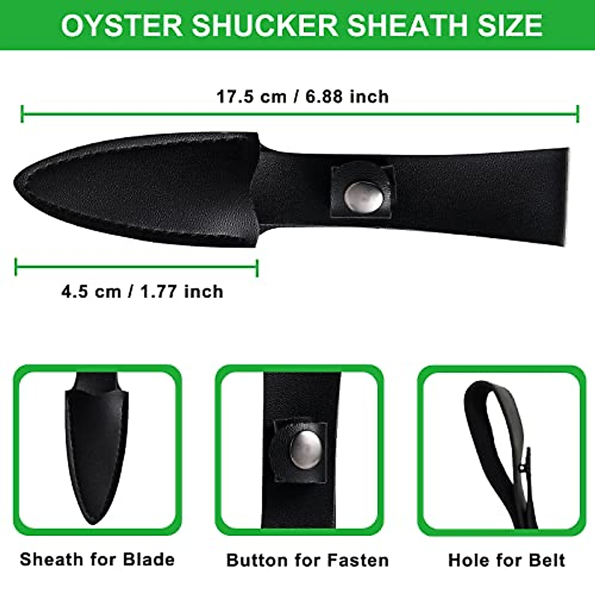 Oyster Shucking Knife and Gloves Set, Oyster Opener Tool Kit with 1 Pair of Cut Resistant Level 5 Protection Gloves, and Clam Oyster Knife Shucker with Safety Hand Guard, Seafood Tools Gift Set