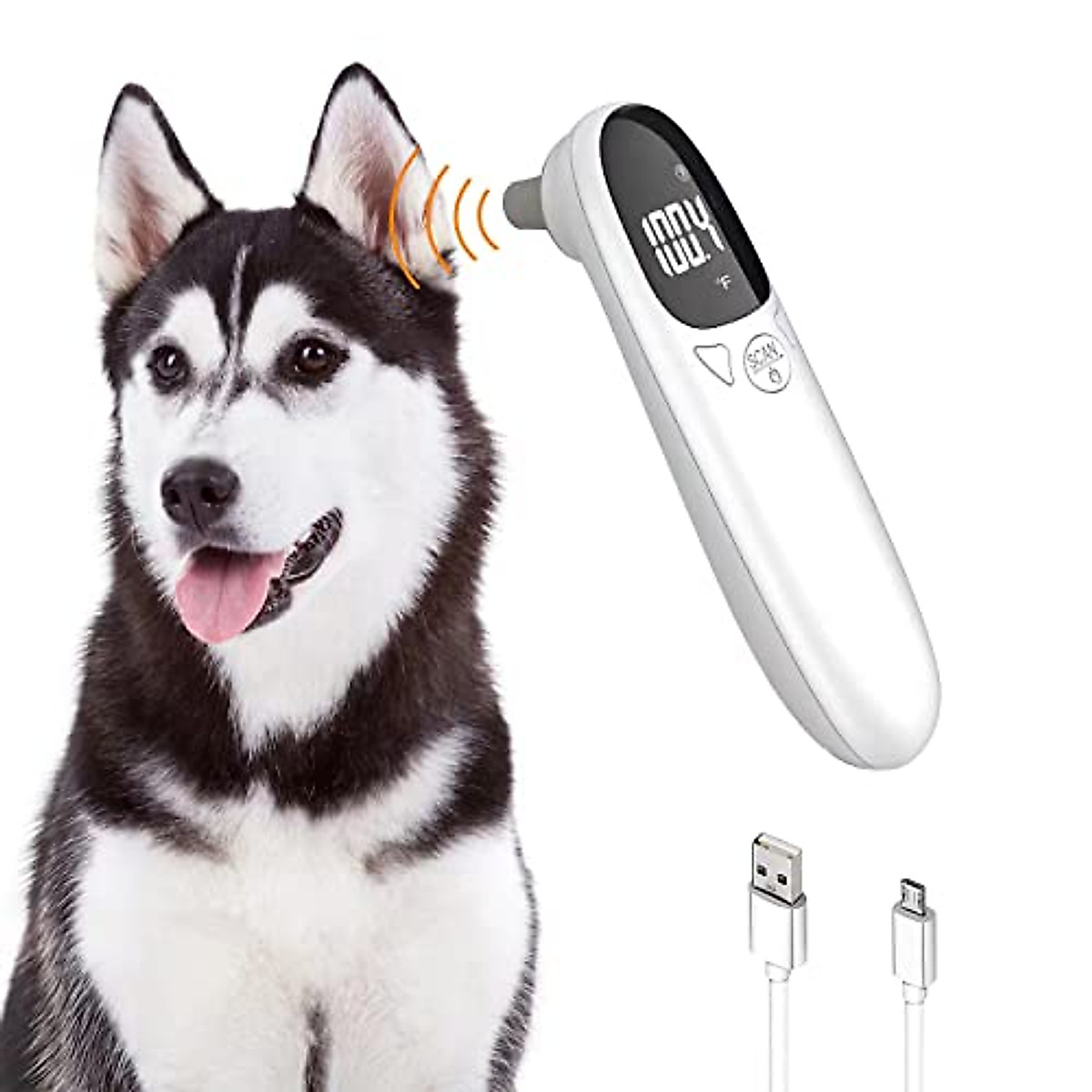 STARSUM Pet Infrared Ear Thermometer for Dogs and Cats, Rechargeable Version, Ear Modes Accurately Measures Pet Temperature, ℃/℉ Easy Switching