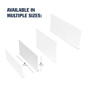 APOTHECARY PRODUCTS Magnetic Shelf Divider, For Vitamins, Books, Food and More, 6 in x 3 in, White, Made in the USA