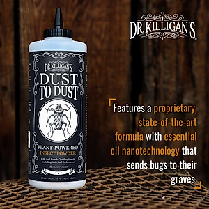 Dr. Killigan's Dust to Dust Insect Powder - Plant-Powered Diatomaceous Earth Alternative - Insect Killer for Indoor & Outdoor Use - Residual Formula Protects up to 6 Months (10 oz)
