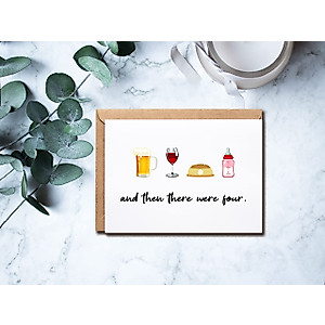 KrysDesigns Cute Baby Card - Cute Baby Shower Card - And Then There Were Four - Funny New Parents Card - Dog Cat And Kid, 5 x 7 inches, UNALQRGLV3