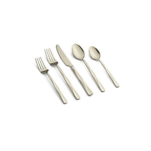 Cambridge Ayden Champagne Mirror Piece Flatware Set, 20 Count, Metallic
