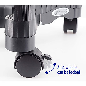 Kantek Mobile CPU Stand with Adjustable Width and Locking Casters, 16-Inch Wide x 7-Inch Deep x 4.8-Inch High (CS200B),Black