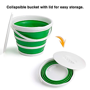 Crobyi Yardzee&Farkle Giant Yard Dice with Collapsible Bucket, 3.5" Giant Wooden Lawn Dice Game for Family. Includes 6 Giant Dice, 2 Scoreboard,2 Marker Pens and Collapsible Bucket.