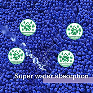 RUN HELIX Bathroom Rugs Sets 3 Piece,Bath Rugs for Bathroom, Bath Mats, Bathroom Sets,Extra Soft and Absorbent Shaggy Rugs, Bath Mat Set for Tub, Shower, and Bathroom,Royal Blue