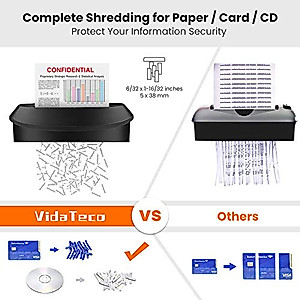 Paper Shredder,VidaTeco 58dB 14-Sheet Cross-Cut Shredder with US Patented Cutter,Also Shreds Card/CD, Heavy Duty Paper Shredder for Home Office,Durable&Fast with Auto Jam Proof,6.6-Gallon Bin (ETL)