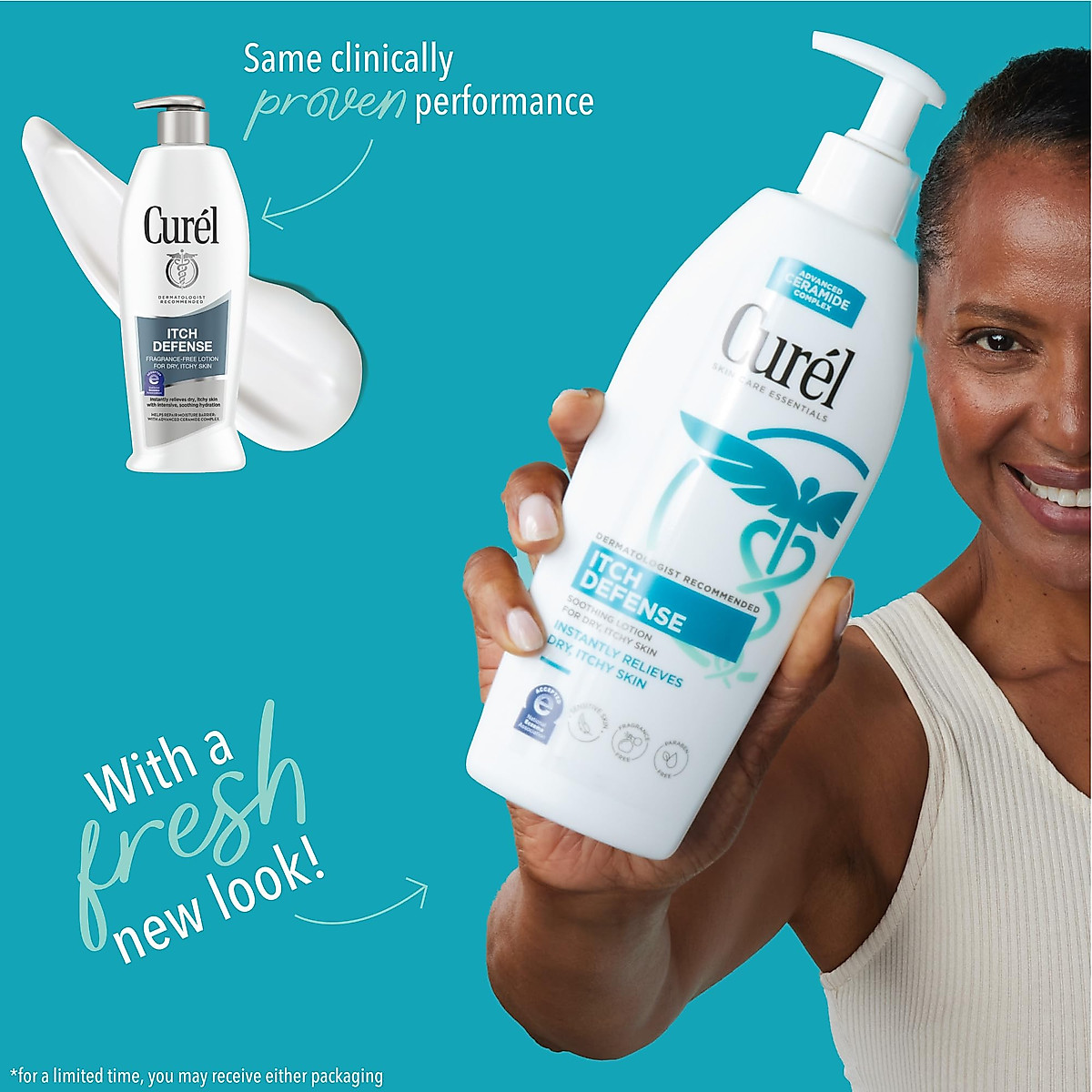 Curel Itch Defense Calming Body Lotion, Moisturizer for Dry, Itchy Skin, Body and Hand Lotion, with Advanced Ceramide Complex, Pro-Vitamin B5, Shea Butter, 20 Oz