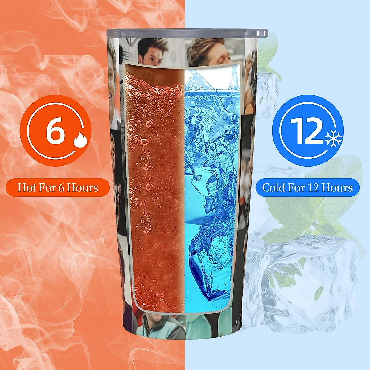 UALWORY Niall Music Horan Tumbler Cup 20oz Travel Coffee Mug with Lid and Straw Stainless Steel Insulated Mugs