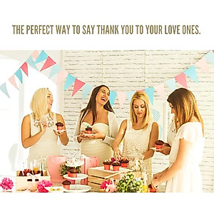 Generic Baby Shower Thank You Cards with Envelopes and Stickers, 60 Pieces, White, 4''x6''