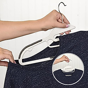 Closet Accessories Plastic Hangers, 50 Pack, with Non Slip Coating at Shoulders and Bar, Gray (S Shape)