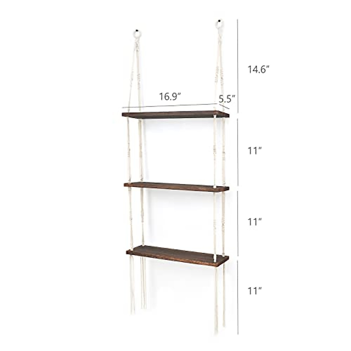 Mkono Macrame Wall Hanging Decor and Organizer Boho Hanging Shelf for Bathroom, Bedroom, Living Room