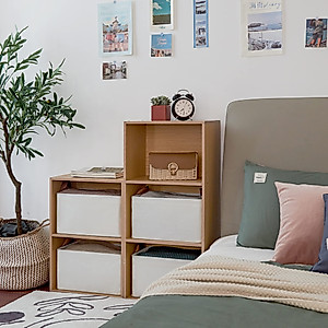 GRANNY SAYS Bundle of 3-Pack Closet Storage Bins with Lids & 2-Pack Lidless Storage Bins with Metal Frame