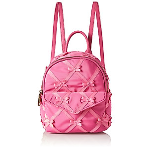 Betsey Johnson Women's Bow-Peep Nylon Mini Backpack, Pink, One Size