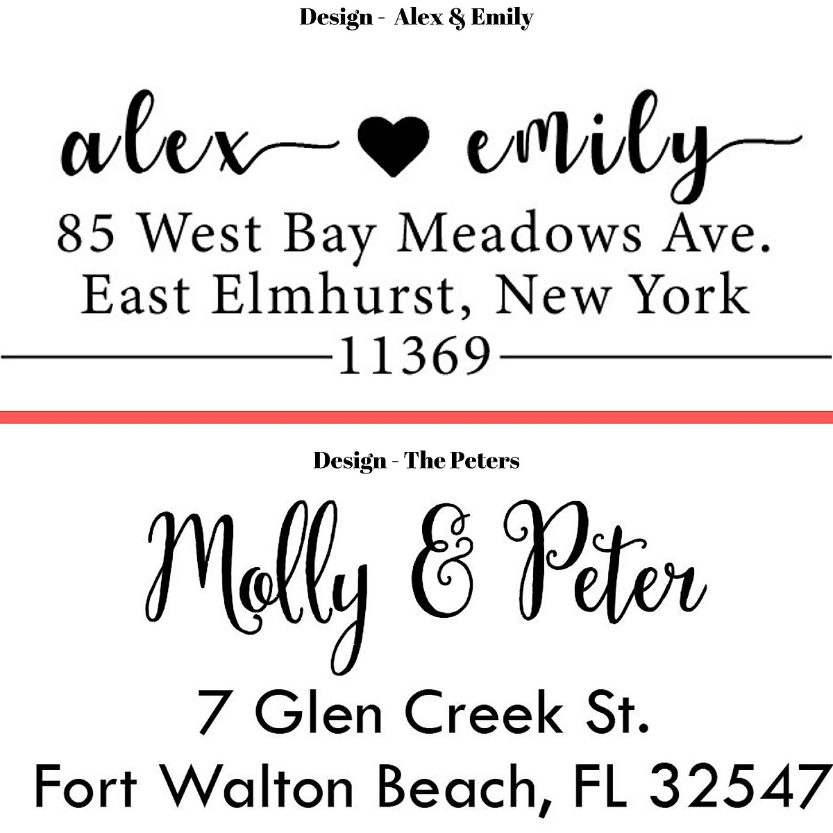 20 Designs to Choose!! Personalized - Address Stamp - Customized Stamp - Self-Inking Return Address Mail 3 Lines Custom Address Stamper - Black Red Blue Purple Green Ink - Wedding Invitation Stamp