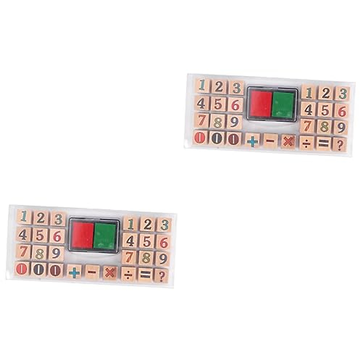 STOBOK Wood Rubber Stamp 2 Sets kidcraft playset Wooden Stamps stampers for Sealing Stamp Wood Rubber Stamp Planner Stamp Bamboo Number Signet Number Stamper Boxed Gift Sealing Stamp