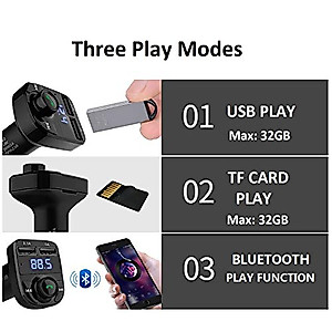 Handsfree Call Car Charger,Wireless Bluetooth FM Transmitter Radio Receiver,Mp3 Audio Music Stereo Adapter,Dual USB Port Charger Compatible for All Smartphones,Samsung Galaxy,LG,HTC,etc.