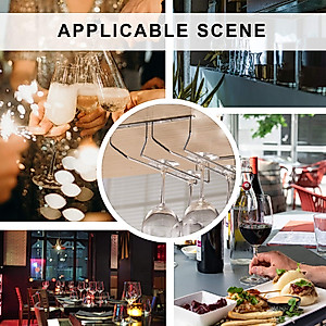 Newthinking Wine Glass Rack Under Cabinet, Stainless Steel Stemware Rack Hanging Stemware Holder for Cabinet Kitchen Bar (Double Row)