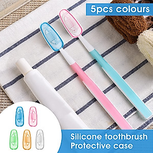 Aster 20 Pieces Travel Toothbrush Head Covers Portable Toothbrush Cover Caps Toothbrush Head Covers for Travel, Home, Camping and School