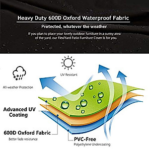 Flexiyard Patio Egg Chair Cover with Adjustable X-Lock System and Zipper, Easy On Easy Off, Heavy Duty 100% Waterproof 600D Oxford Hanging Swing Chair Winter Cover