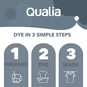 Qualia Synthetic Fabric Dye, Easy to Use, Perfect for Synthetic Fabrics: Polyester, Spandex, Nylon, and More, Ultra-Concentrated Colors for Vibrant Results, Graphite Blue, 1 Pack