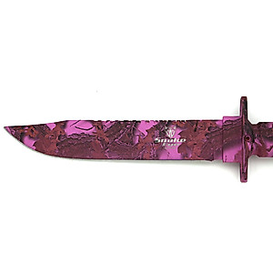 Snake Eye Tactical Full Tang Rescue Style Knife w/Sheath & Survival Kit Hunting Camping Fishing Outdoors Razor Sharp Blade (Purple Camo)