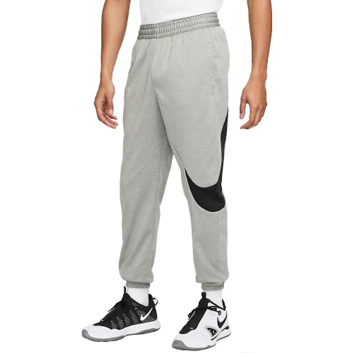 Nike "Therma" Men's Basketball Pullover Hoodie (DM0992-063) Dark Grey Heather/Black, Size: Large