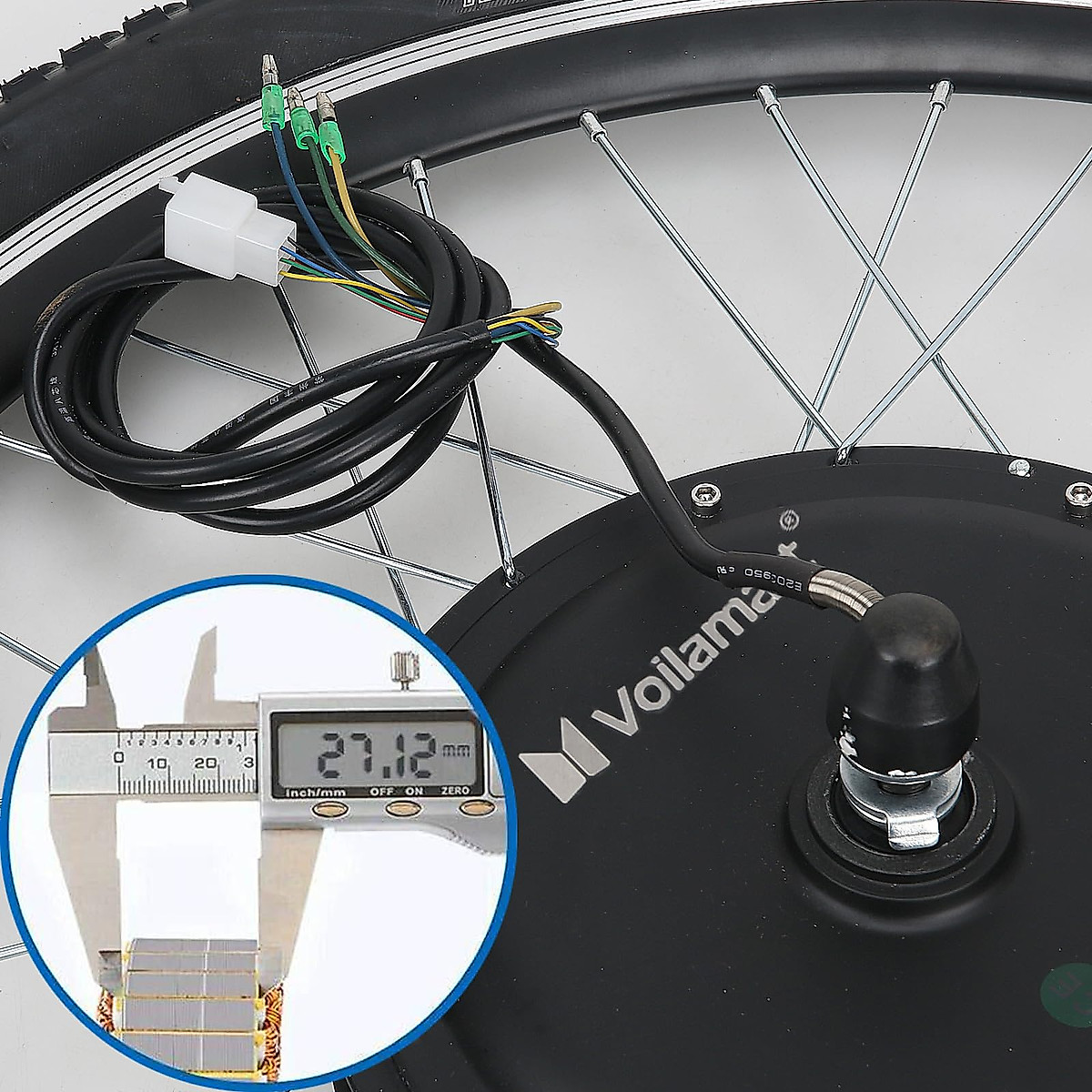 Voilamart Ebike Conversion Kit,26" 36V 500W Front Wheel Electric Bike Conversion Kit,Electric Motorbike Kit with Intelligent Controller and PAS System for Road Bike(Without Battery)