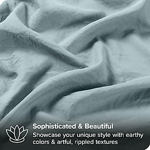 Bare Home Washed Full Sheet Set - Premium 1800 Ultra-Soft Microfiber Bed Sheets - Double Brushed - Hypoallergenic - Stain Resistant (Full, Washed Slate)